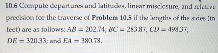 Solved 10.7 Using the compass (Bowditch) rule, adjust the | Chegg.com