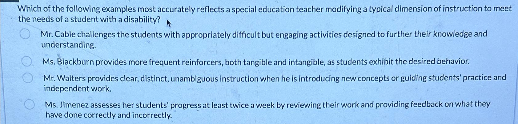 Solved Which of the following examples most accurately | Chegg.com