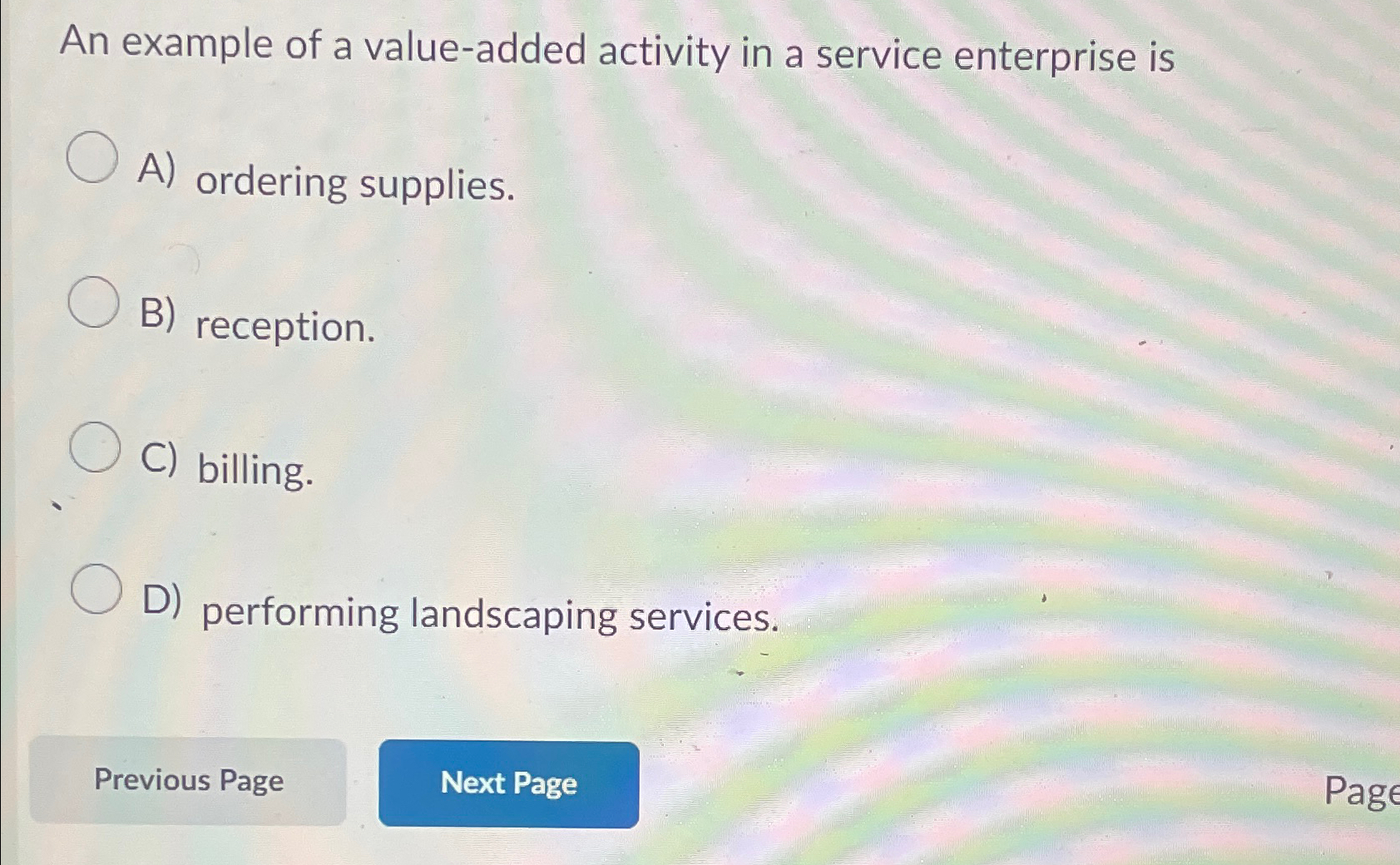 Solved An example of a value-added activity in a service | Chegg.com