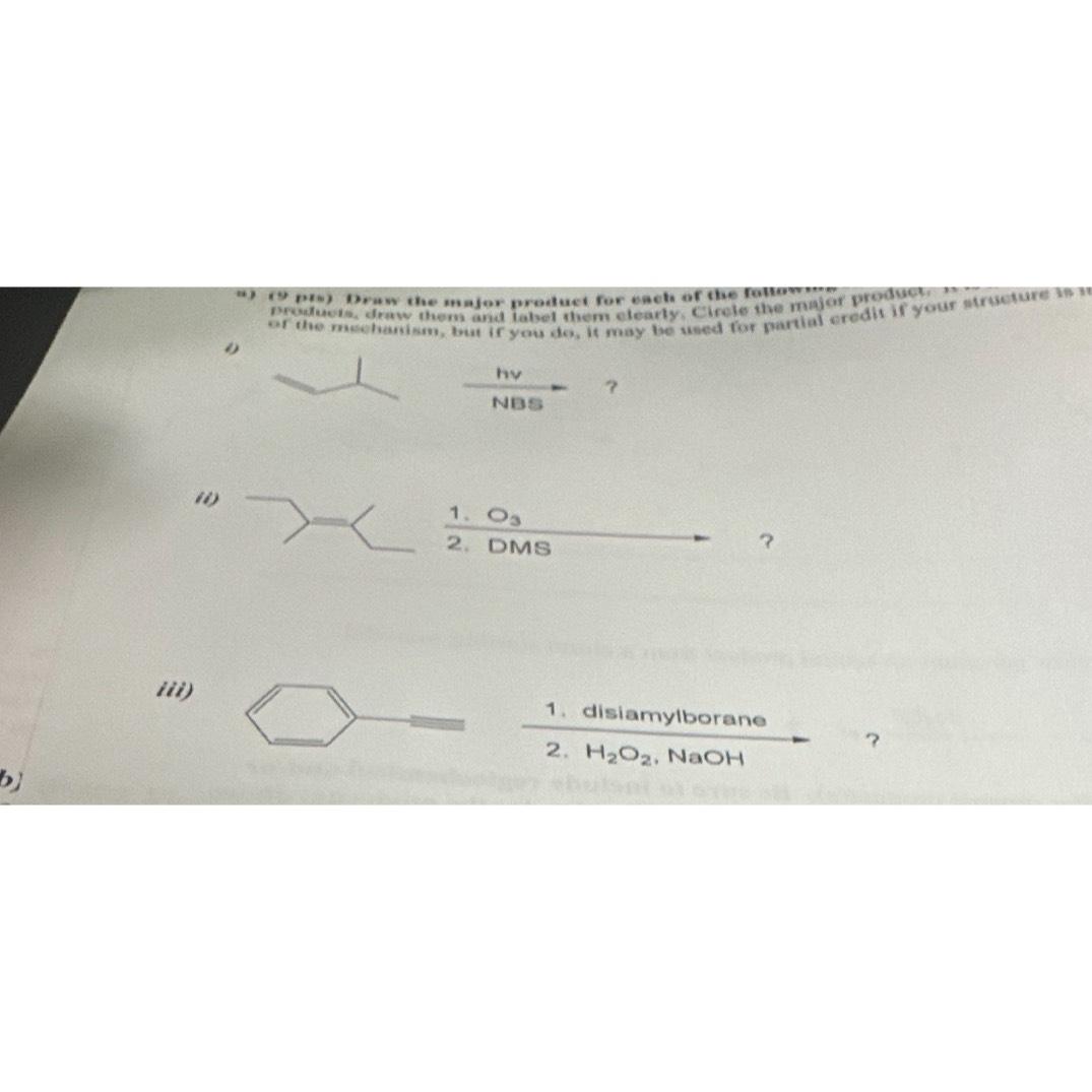 Solved Draw the major product for each of the following | Chegg.com