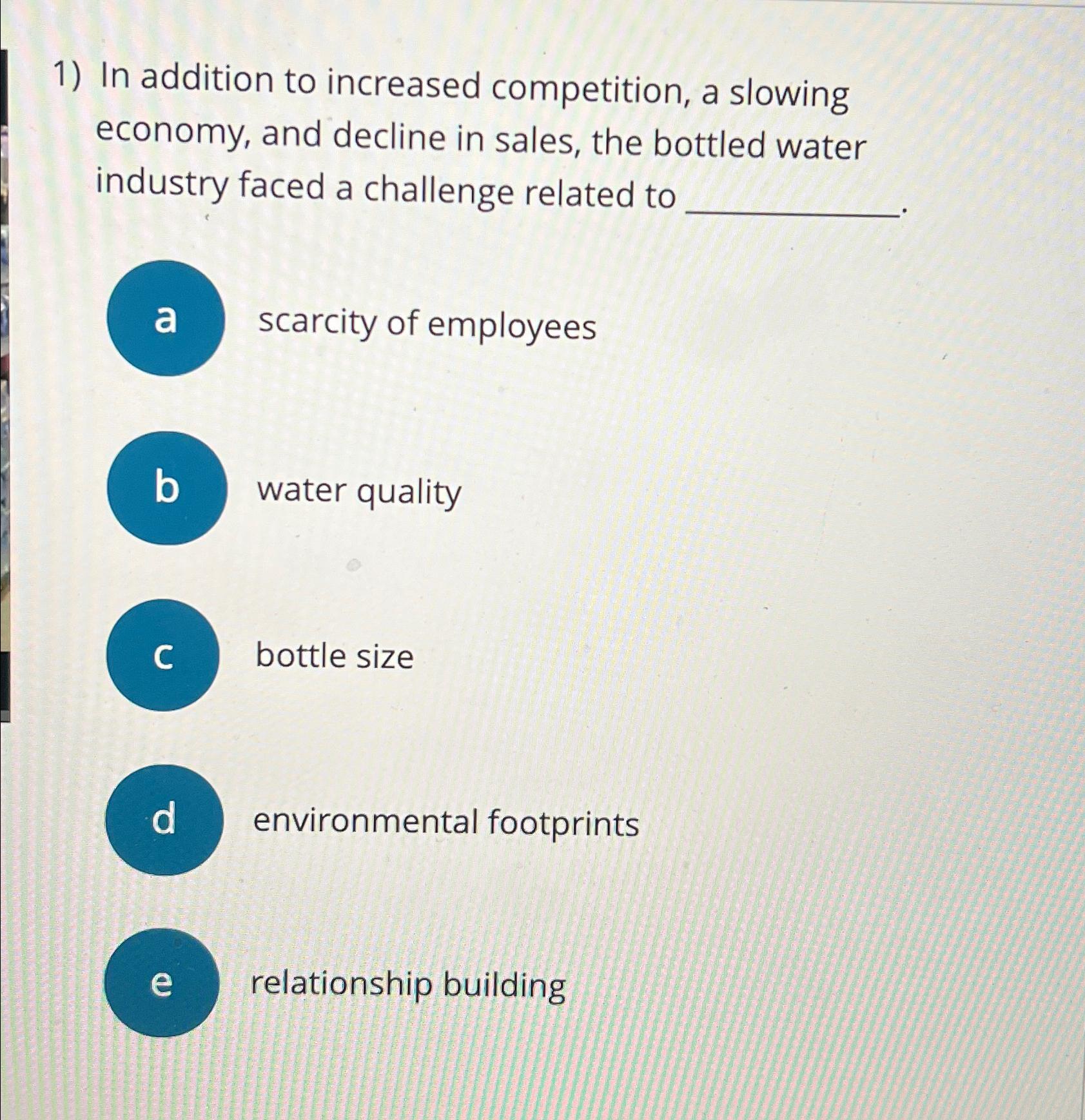 Solved In addition to increased competition, a slowing | Chegg.com