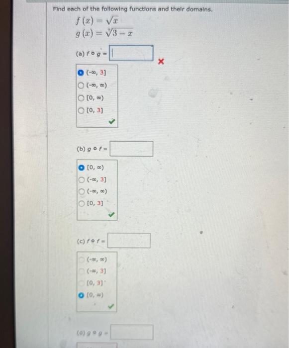 Solved Find each of the following functions and their | Chegg.com