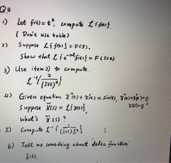 Solved 1) Let fit) = t², compute Lifef. ( Don't use table) | Chegg.com