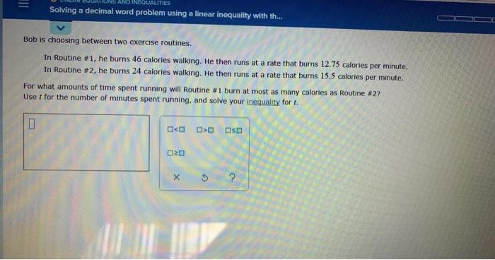 Solved TIL INEQUALITIES Solving a decimal word problem using | Chegg.com