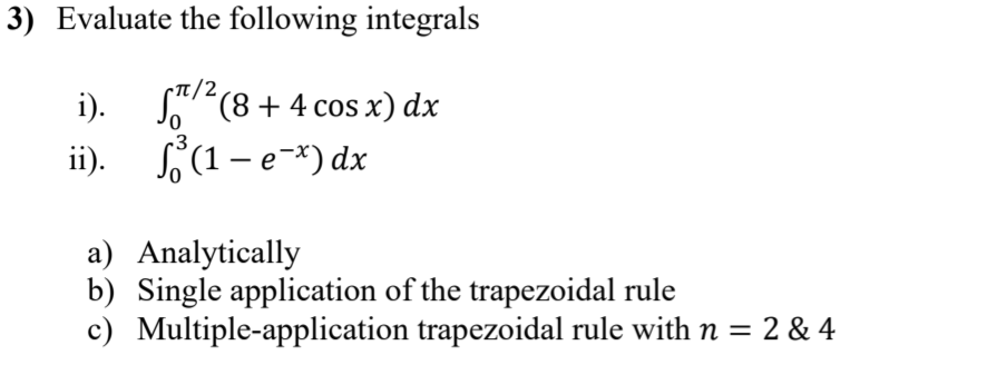 Solved Evaluate the following | Chegg.com