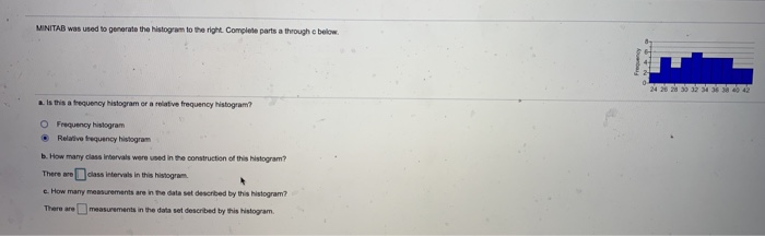 Solved MINITAB was used to generate the histogram to the | Chegg.com