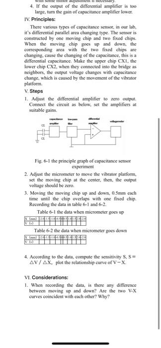 Solved Lab Three Capacitance Sensor 1. Objectives: 1. | Chegg.com