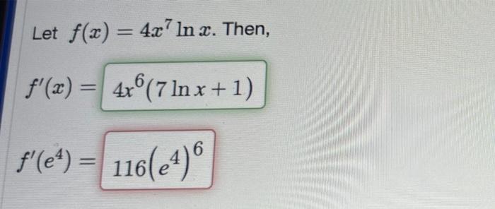 Solved Let f(x)=4x7lnx. Then, | Chegg.com