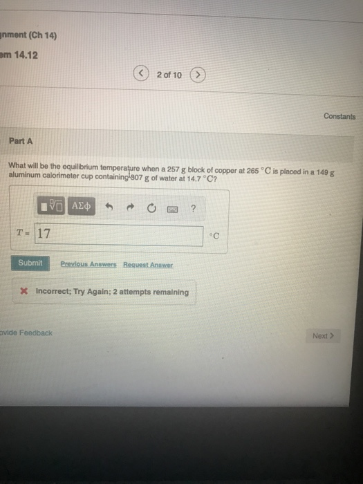 Solved inment (Ch 14) am 14.12 ③ 2 of 10 9 Constants Part A | Chegg.com