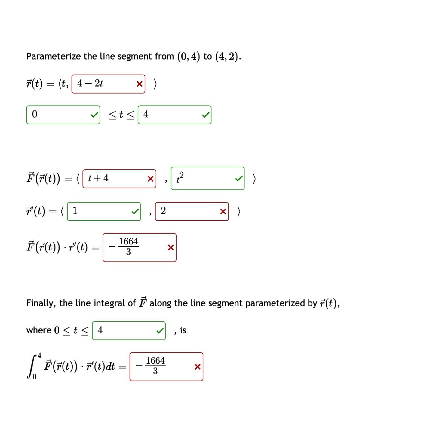 Parameterize The Line Segment From 04 ﻿to 