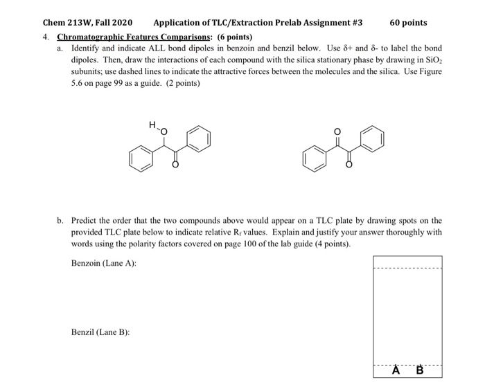 Solved Chem 213W, Fall 2020 Application of TLC/Extraction | Chegg.com