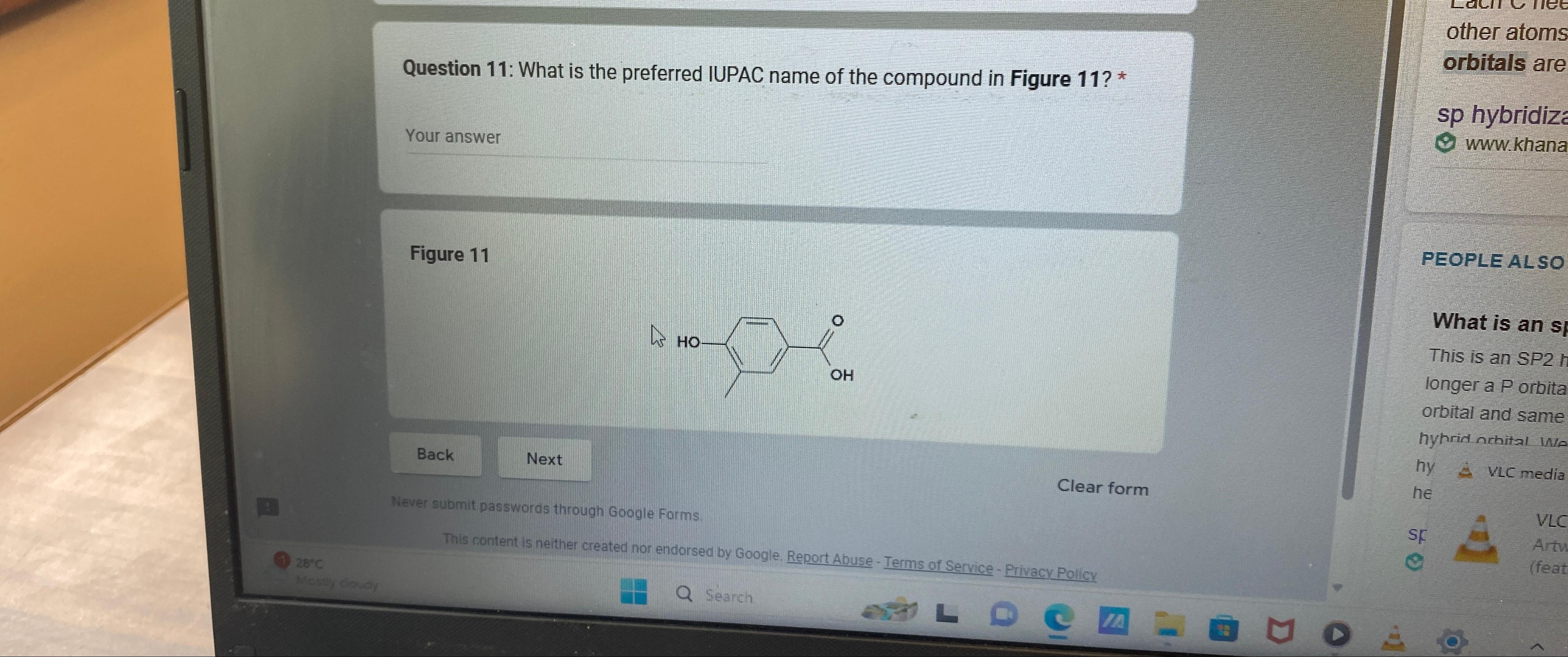 Solved Question 11: What is the preferred IUPAC name of the | Chegg.com