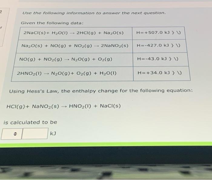 Solved Using Hess's Law, the enthalpy change for the | Chegg.com