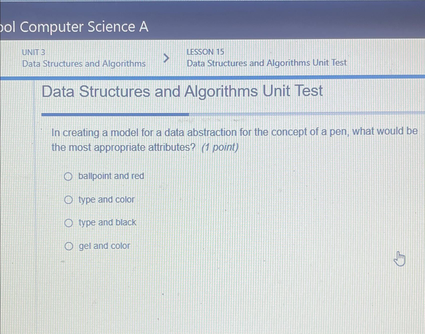 Solved ol Computer Science AUNIT 3LESSON 15Data Structures | Chegg.com