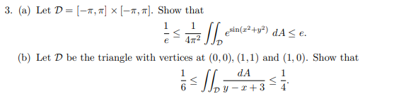 Solved (a) ﻿Let D=[-π,π]×[-π,π]. ﻿Show | Chegg.com