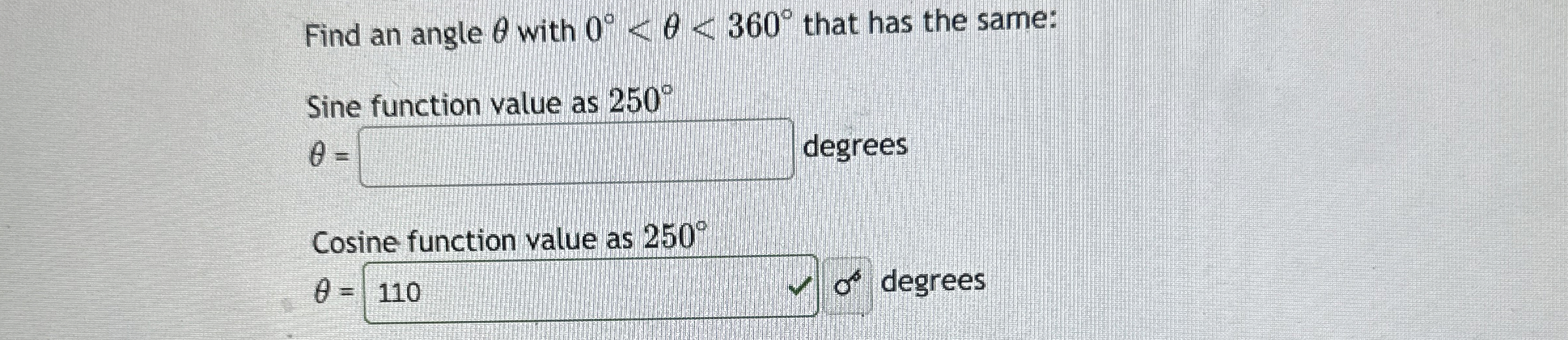 Solved Find an angle θ ﻿with 0°