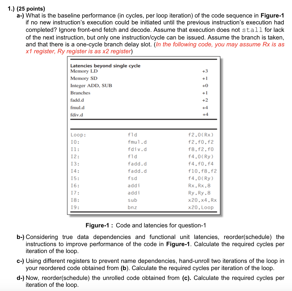 Solved 1.) (25 ﻿points)a-) ﻿What is the baseline performance | Chegg.com