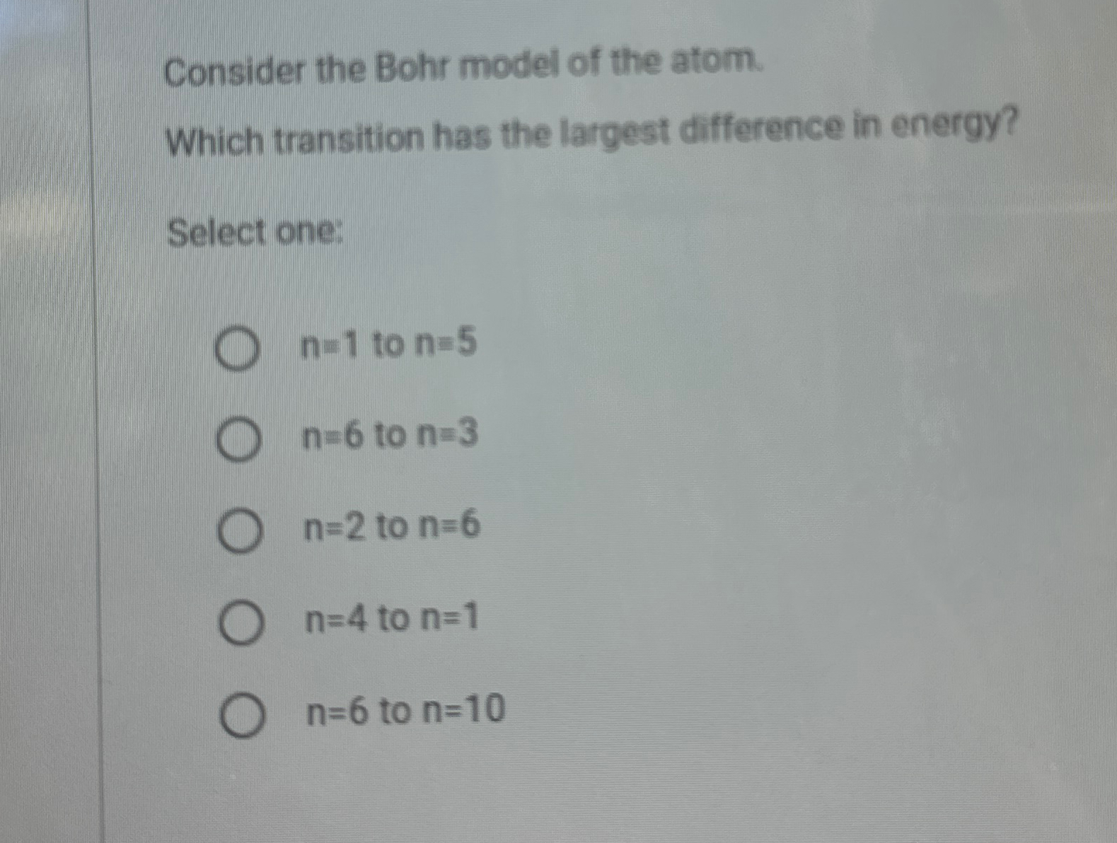 High Quality SOLUTION Consider the Bohr model of the atom.Which transition | Chegg.com