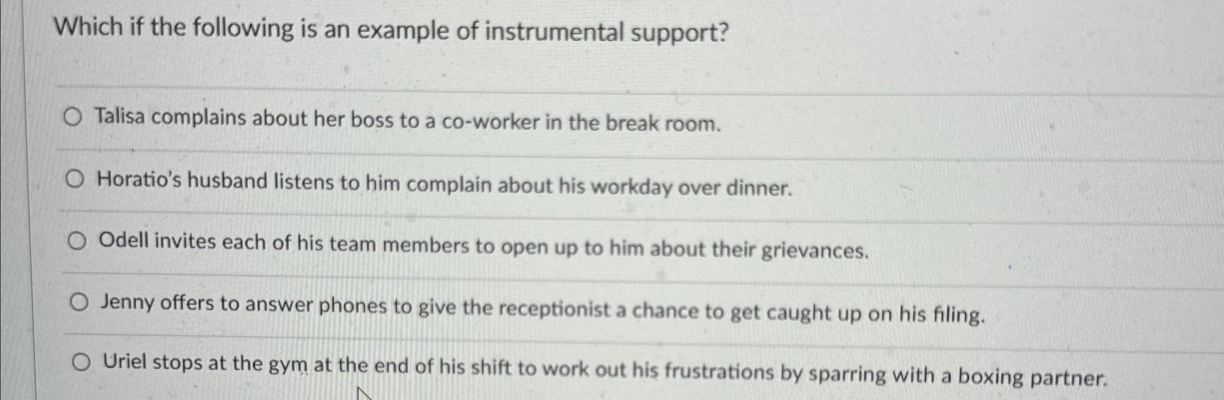 Solved Which if the following is an example of instrumental | Chegg.com