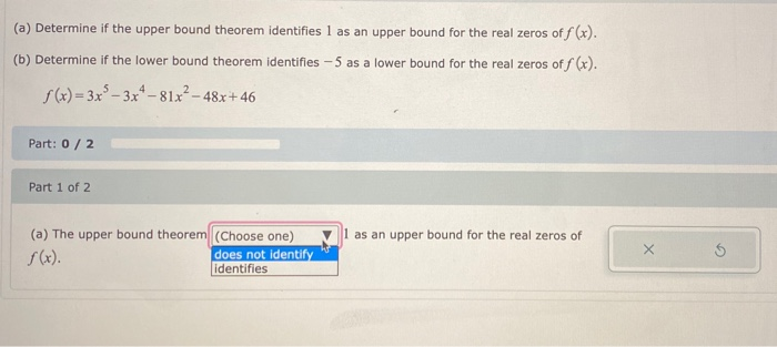 Solved (a) Determine if the upper bound theorem identifies 1 | Chegg.com