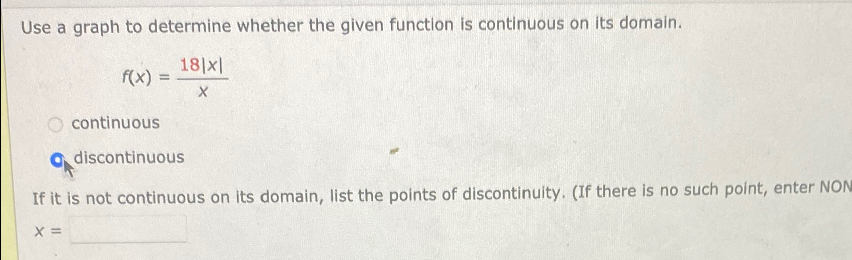 Solved Use a graph to determine whether the given function | Chegg.com