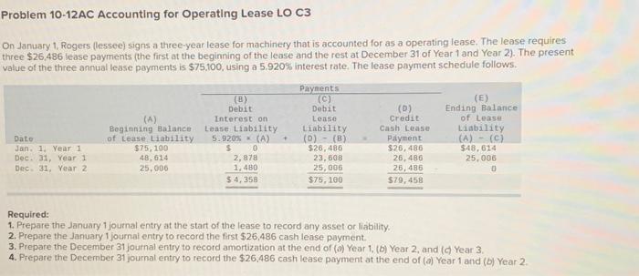 Solved On Jan 1, 202X, ﻿XYZ signs a 3-year lease of a | Chegg.com