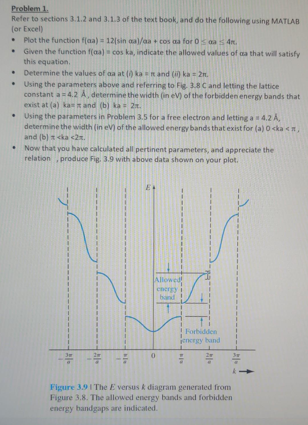 Solved Section 3.1.2 is The Kronig-Penney Model Section | Chegg.com