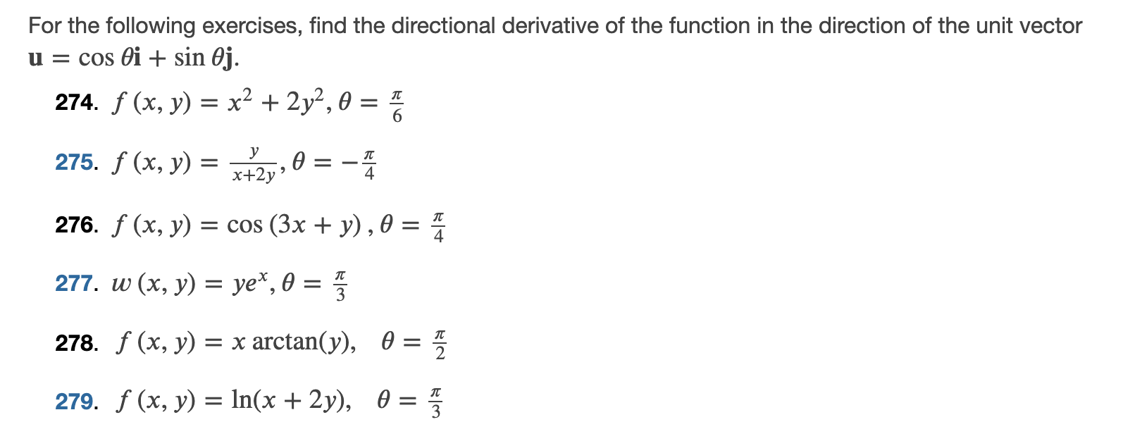Solved For the following exercises, find the directional | Chegg.com