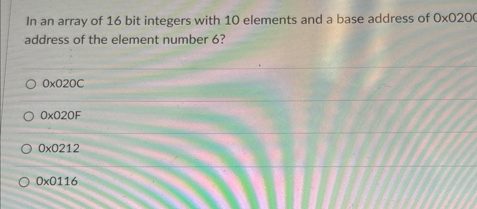 Solved In an array of 16 ﻿bit integers with 10 ﻿elements and | Chegg.com