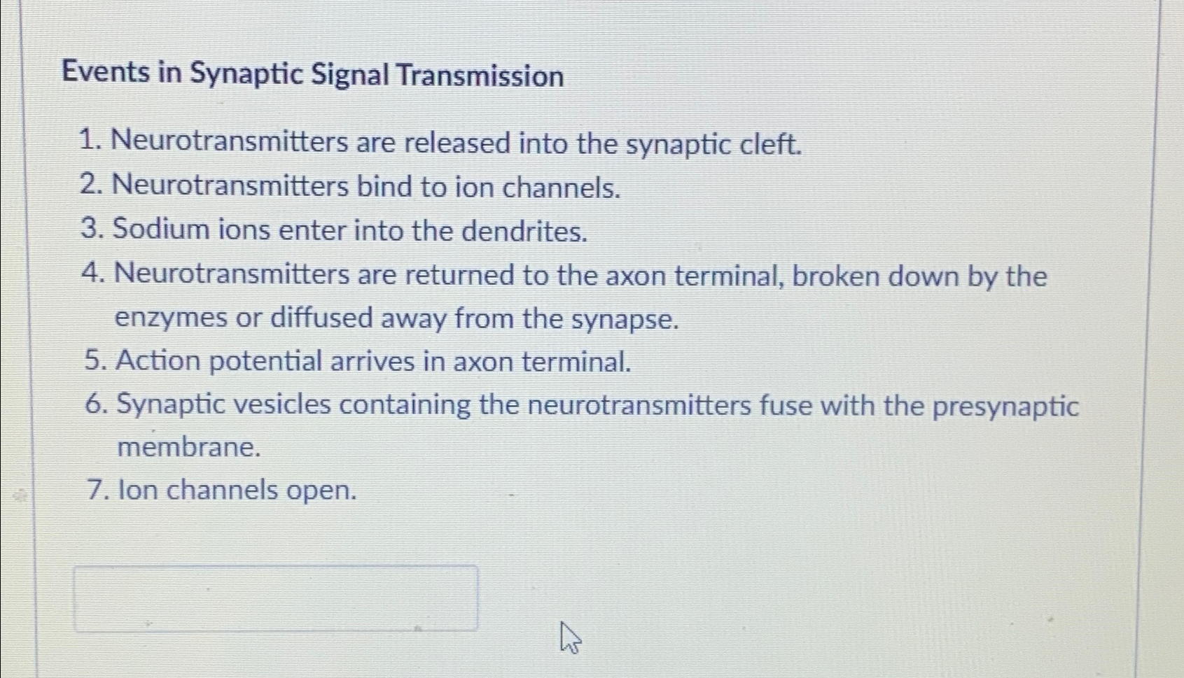 Events in Synaptic Signal | Chegg.com