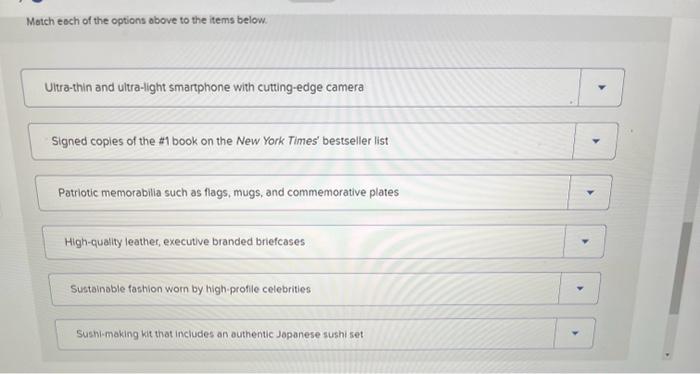 Solved Understanding VALS at a Department Store Match | Chegg.com