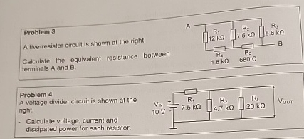 Solved Problem 3A five-resistor circuit is shown at the | Chegg.com