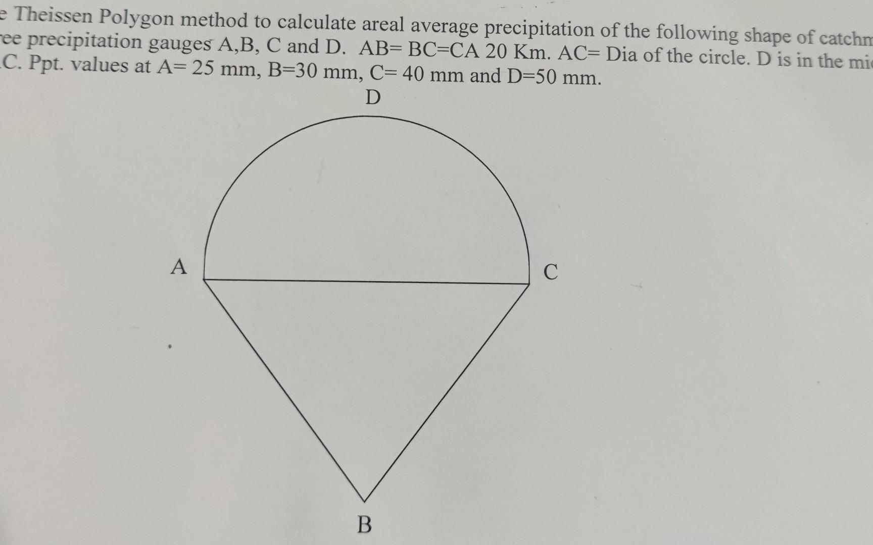 Solved Theissen Polygon method to calculate areal average | Chegg.com Solved Theissen Polygon method to calculate areal average | Chegg.com