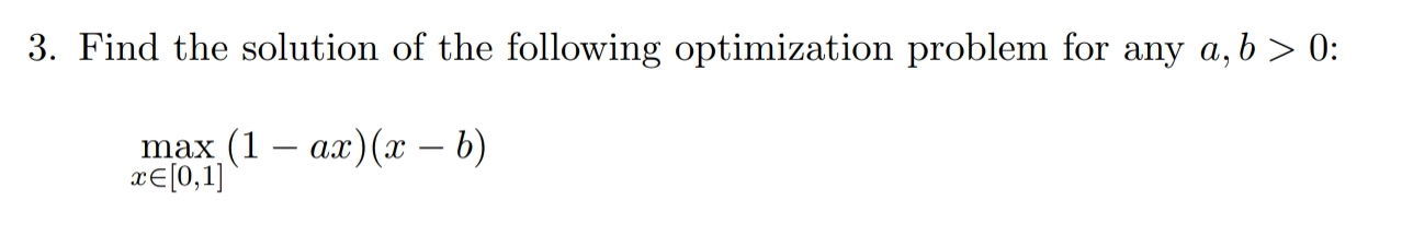 Find the solution of the following optimization | Chegg.com
