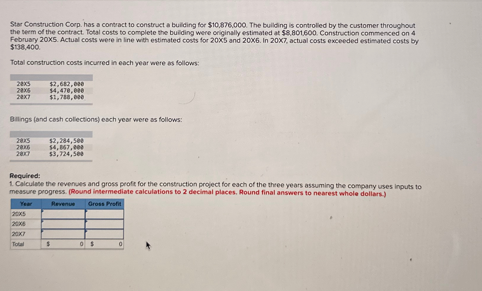 Solved Star Construction Corp. has a contract to construct a | Chegg.com