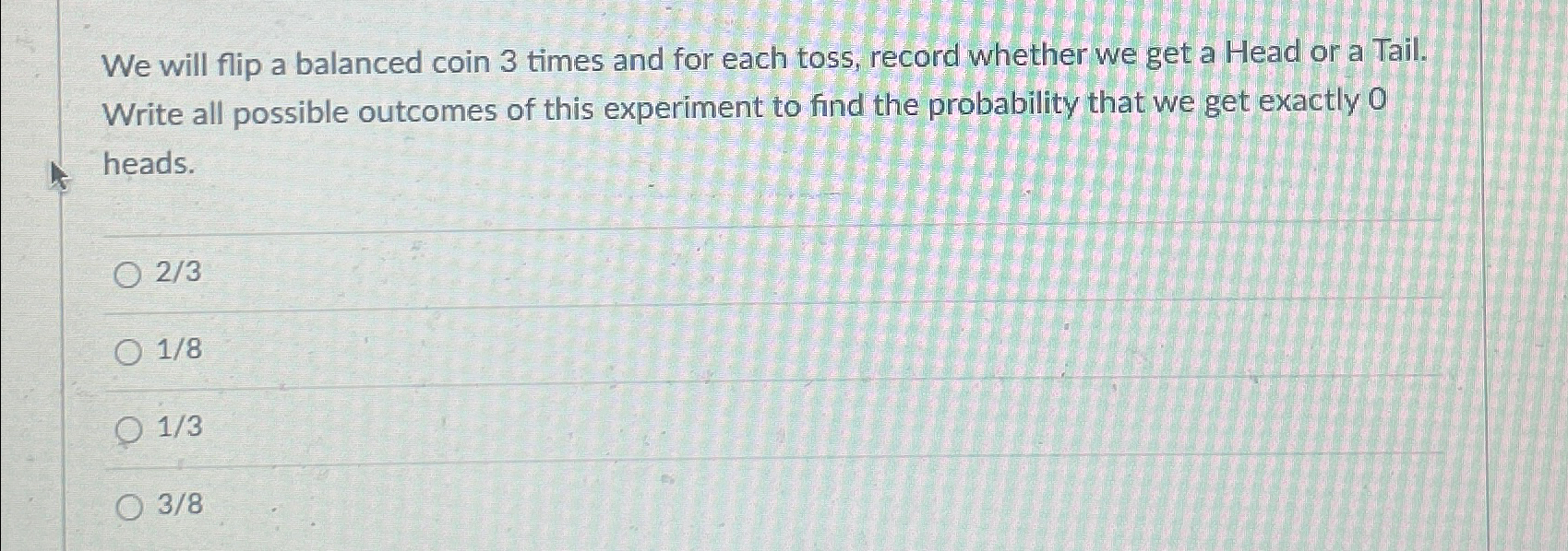 Solved We will flip a balanced coin 3 ﻿times and for each | Chegg.com