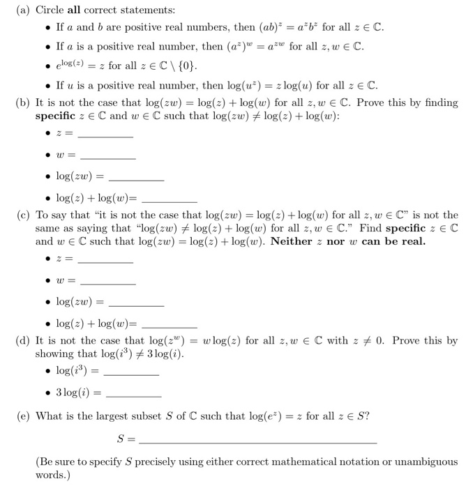 Solved (a) Circle all correct statements: • If a and b are | Chegg.com