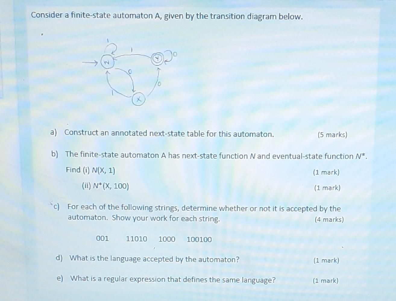Solved Consider a finite-state automaton A, given by the | Chegg.com