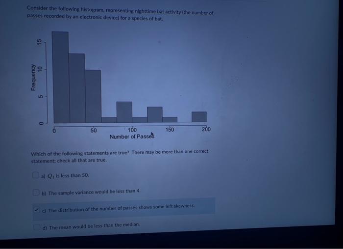 Solved Consider the following histogram, representing | Chegg.com