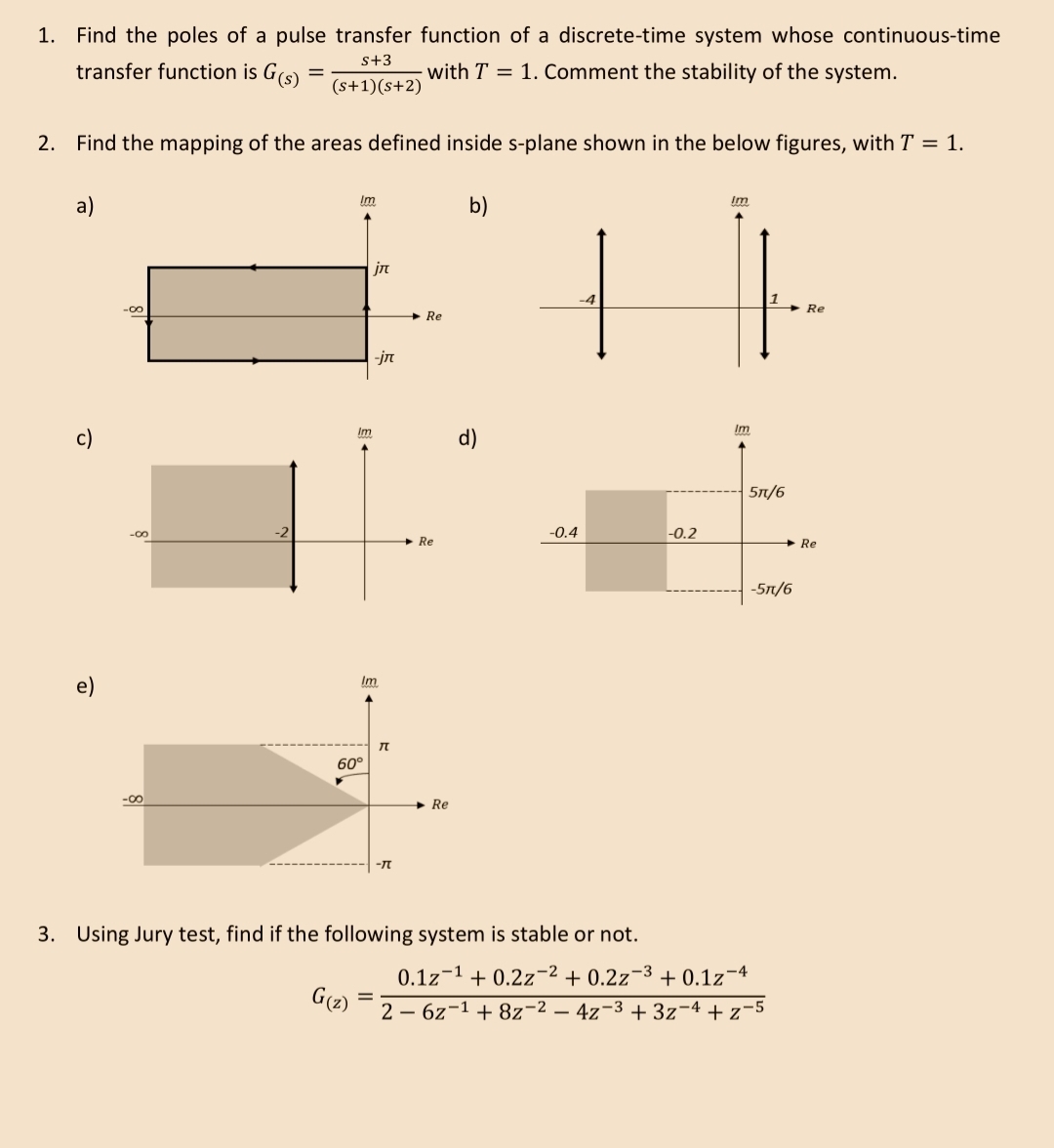 Solved Find the poles of a pulse transfer function of a | Chegg.com