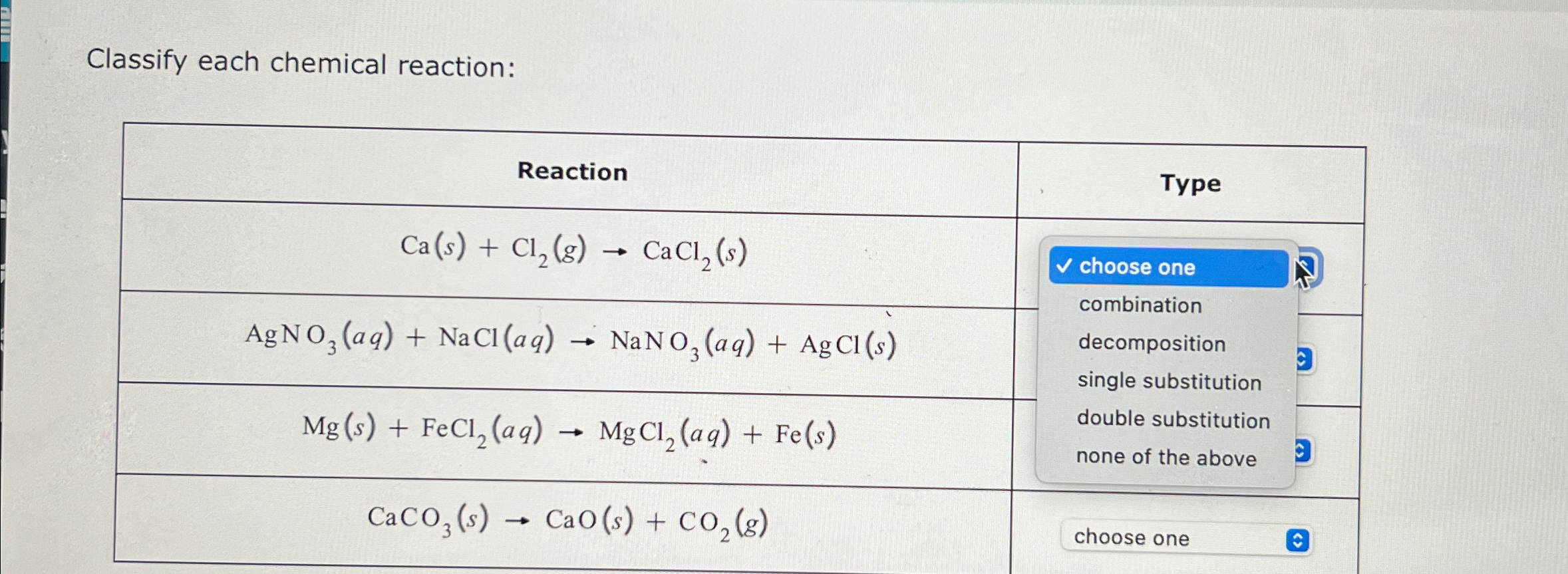 Solved Classify each chemical | Chegg.com