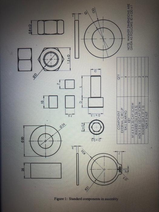 Question 2 Draw the assembly drawing (Drawing number: | Chegg.com