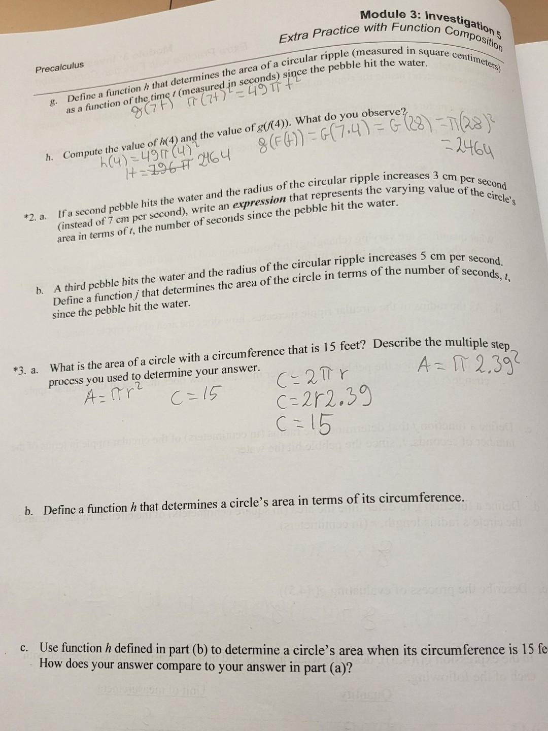 Solved Precalculus g. Define a function h that determines | Chegg.com