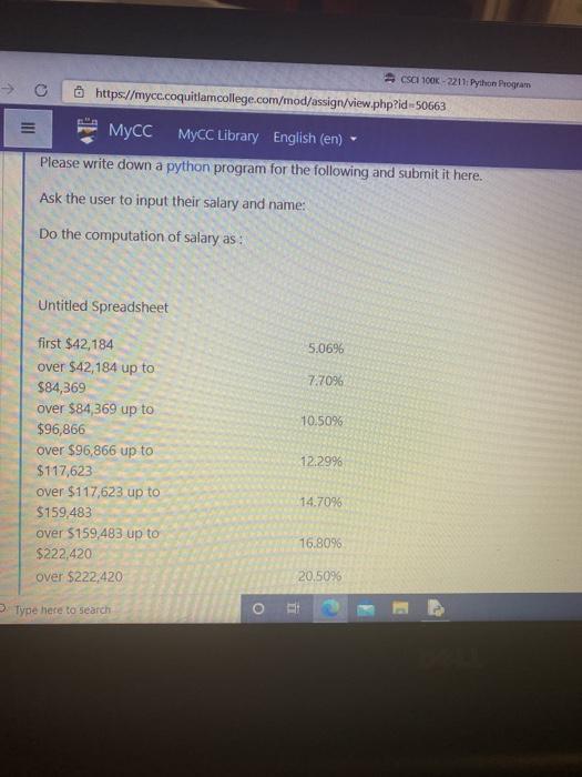 CSCI 100K-2211: Python Program @ | Chegg.com