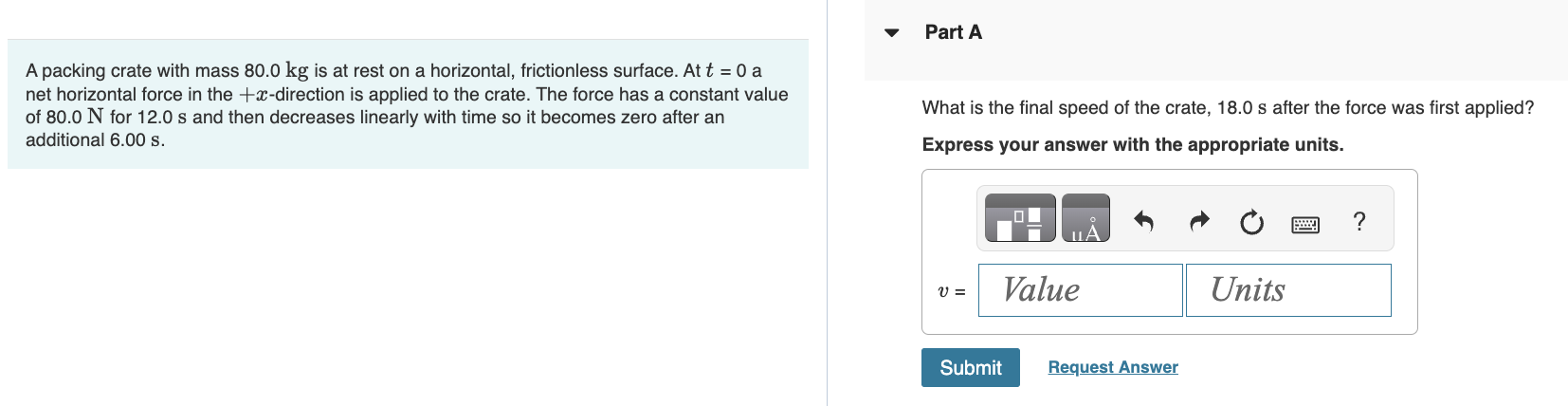 Solved Physics Homework 8 ﻿Q #2Part AA packing crate with | Chegg.com