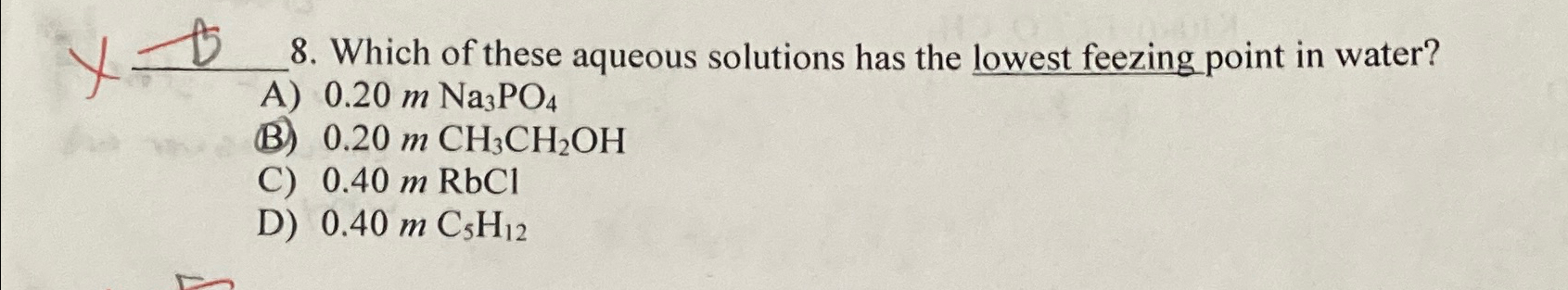 Solved Which of these aqueous solutions has the lowest | Chegg.com