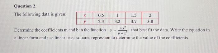 Solved The following data is given: Determine the | Chegg.com