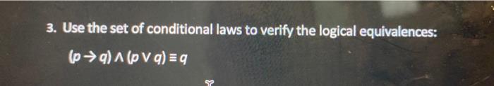 Solved 3. Use the set of conditional laws to verify the | Chegg.com