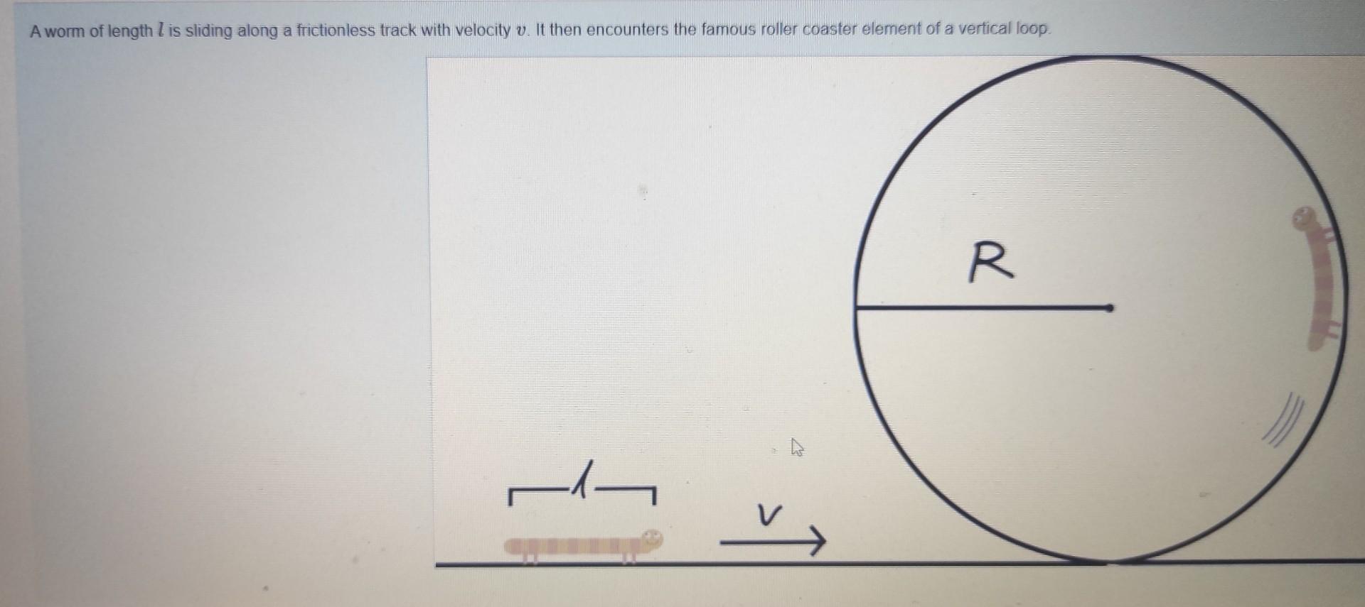 Solved A worm of length l is sliding along a frictionless | Chegg.com