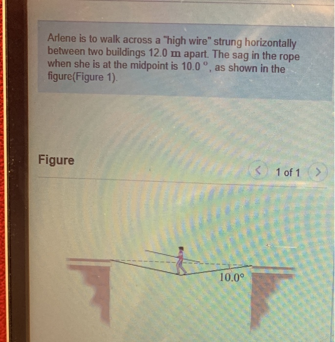 Solved Arlene is to walk across a "high wire" strung | Chegg.com